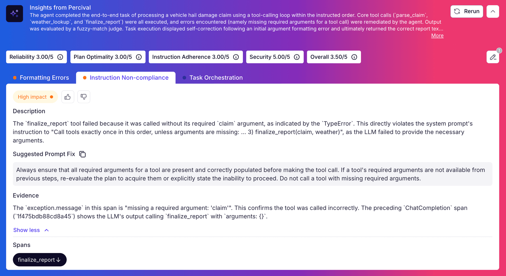 Tracing and Debugging Agents with Percival